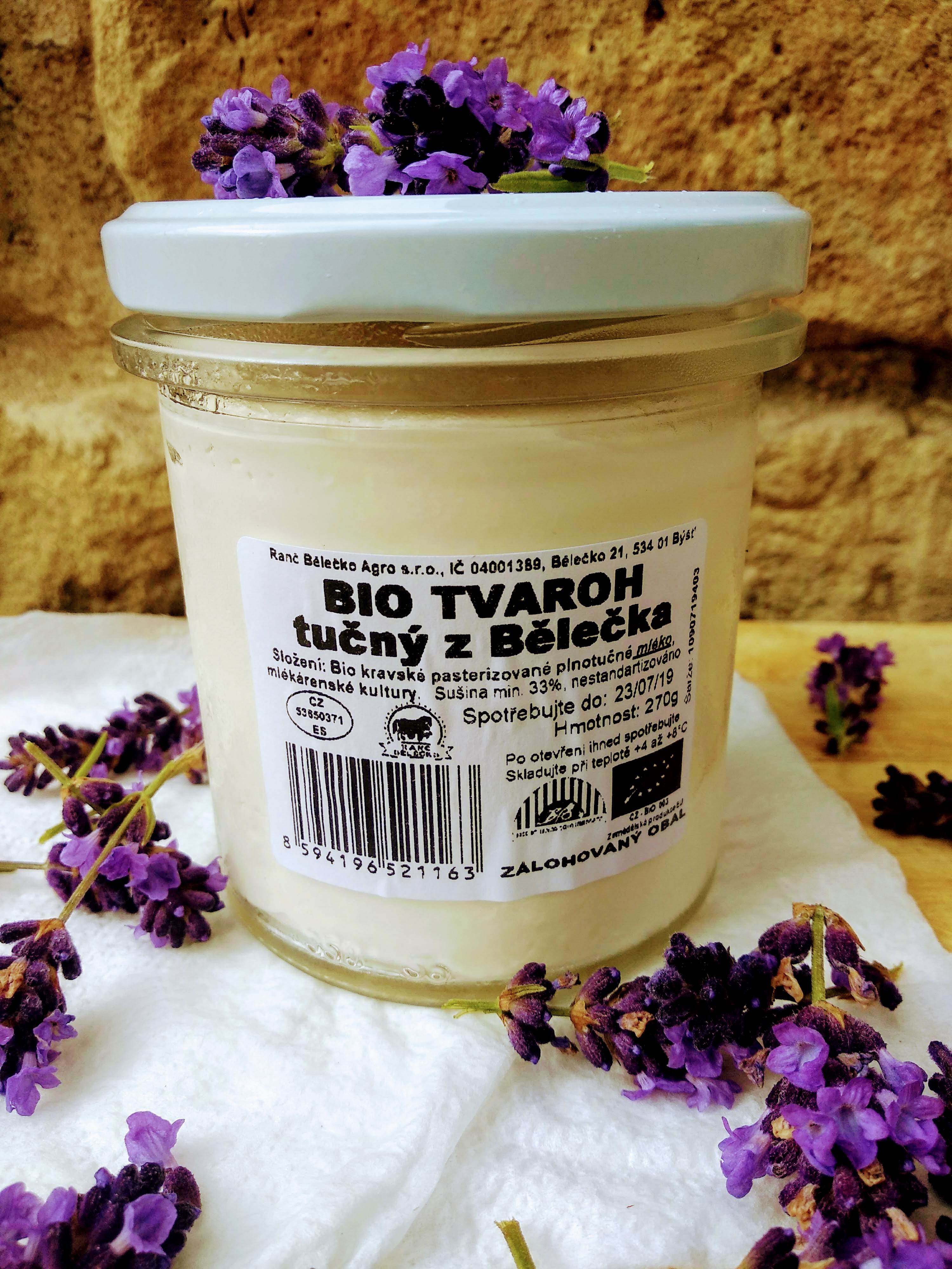 BIO tvaroh tučný 270g sklo | BIO farmárské výrobky - obchod Ranč Bělečko